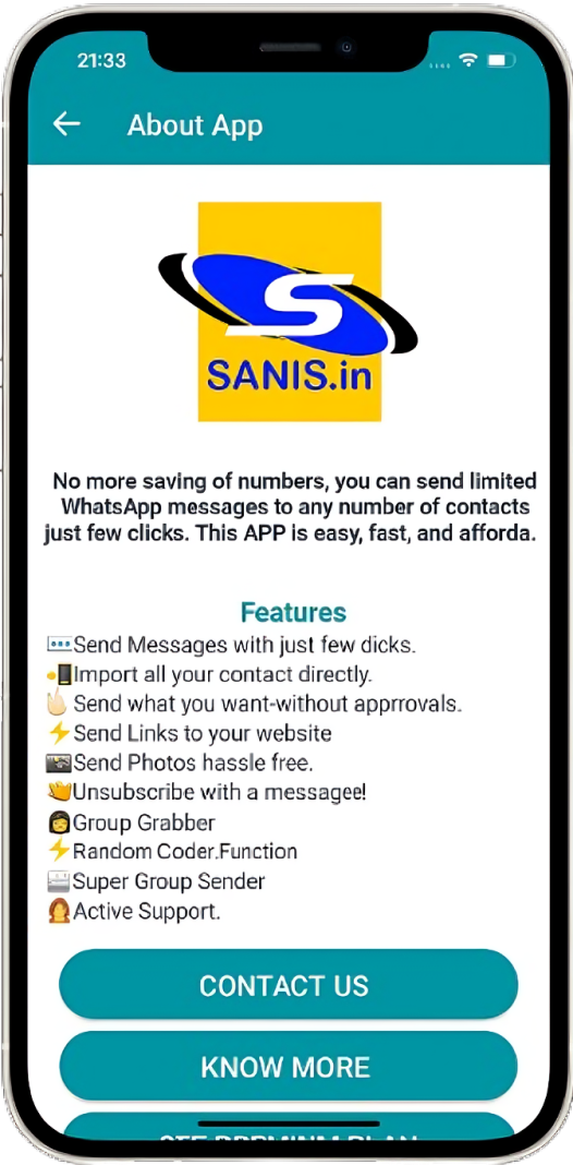SANIS AI Powered WhatsApp tool with unlimited messaging with chat bot ...